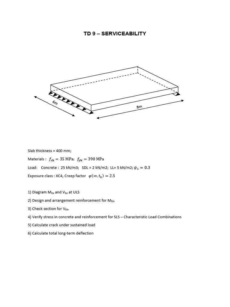 Serviceability Design for Concrete Slab | PDF