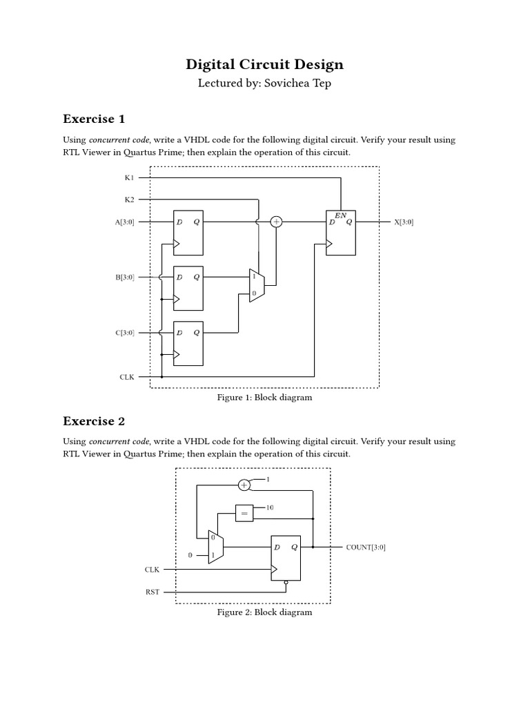 Digital Circuit Design Exercises | PDF
