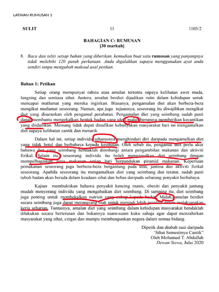 LATIHAN RUMUSAN | PDF