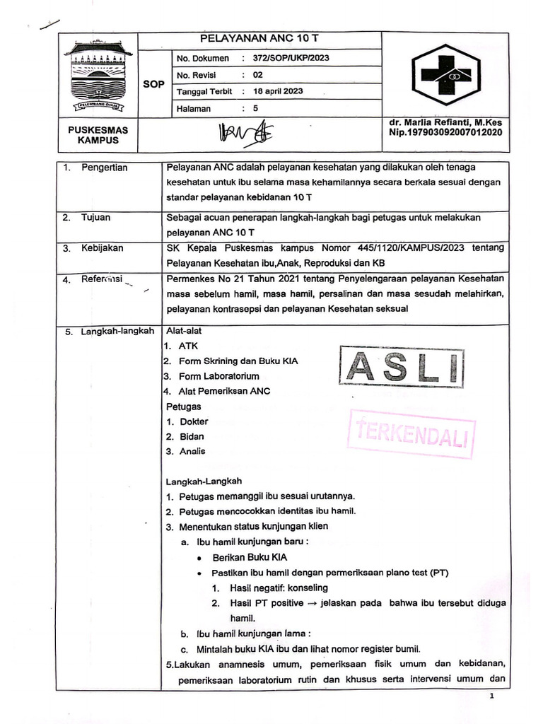 Sop Pelayanan Kia | PDF