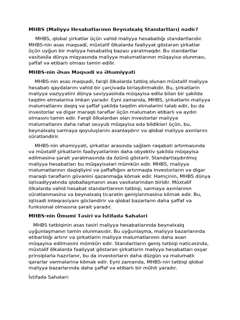 Maliyye Hesabati | PDF