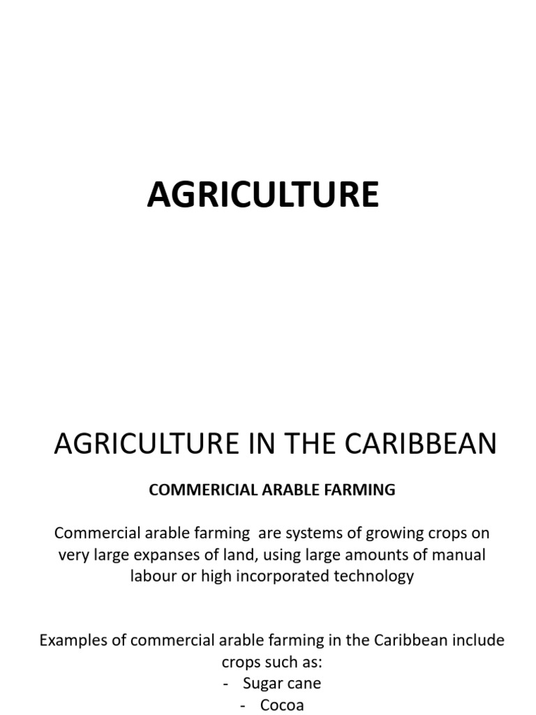 Commercial Arable Farming in the Caribbean | PDF | Agriculture ...