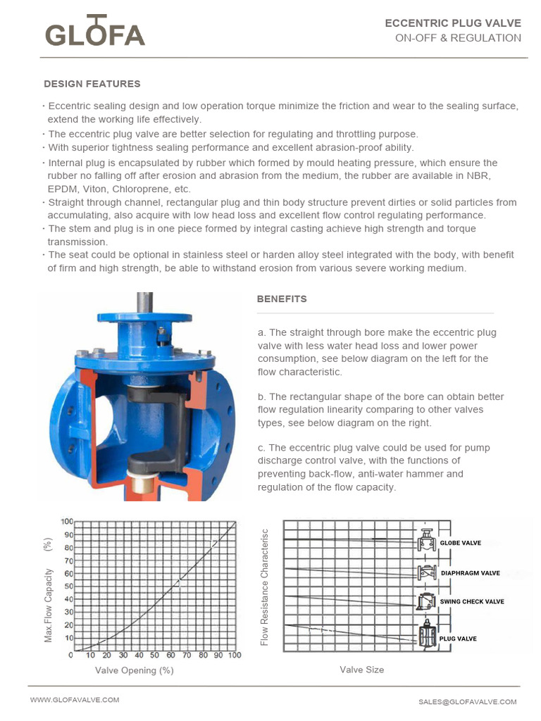 Glofa Eccentric Plug Valve | PDF | Valve | Mechanical Engineering