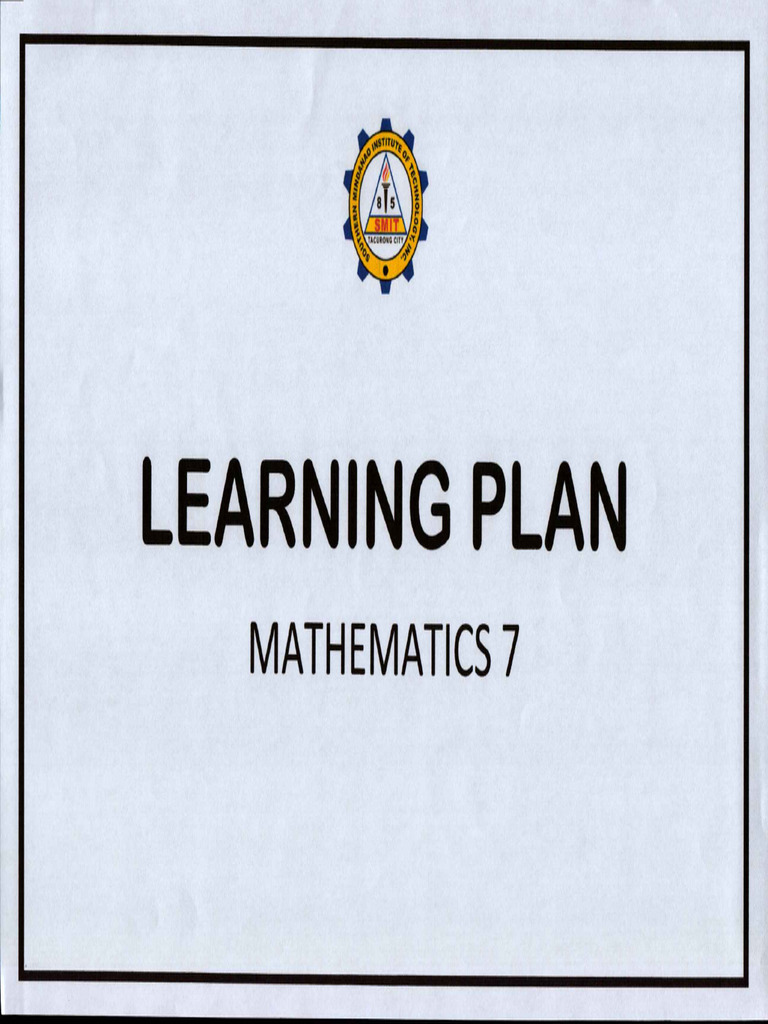 learning plan MATH 7 | PDF