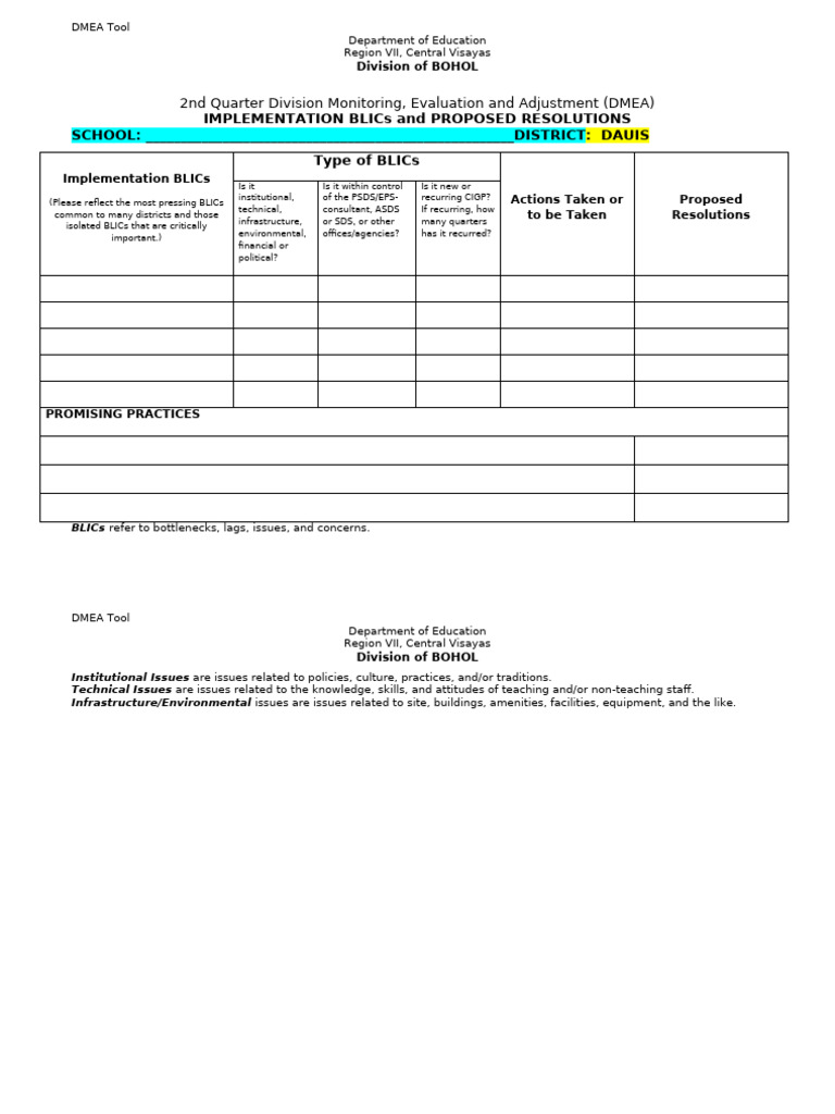 BLICs Template-2023-2024-2nd-QUARTER | PDF