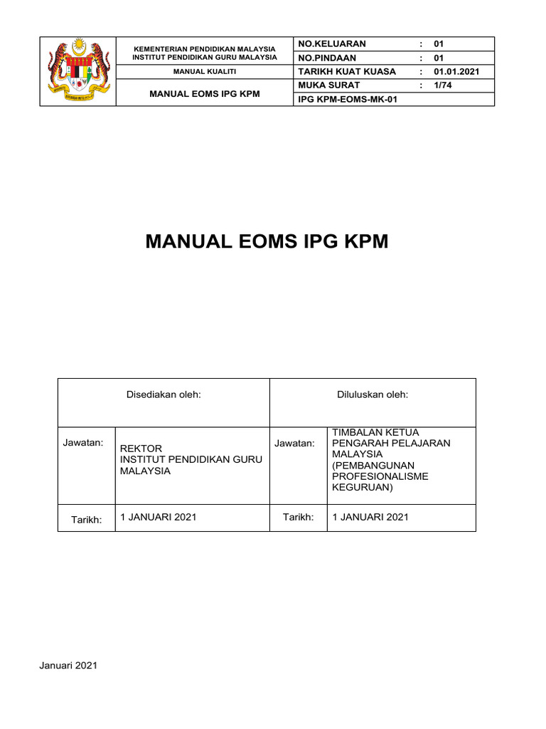 MK01-Manual EOMS IPG KPM | PDF