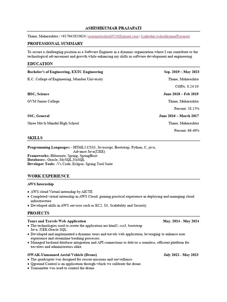 Ashishkumar Prajapati Resume | PDF | Amazon Web Services | Cloud Computing