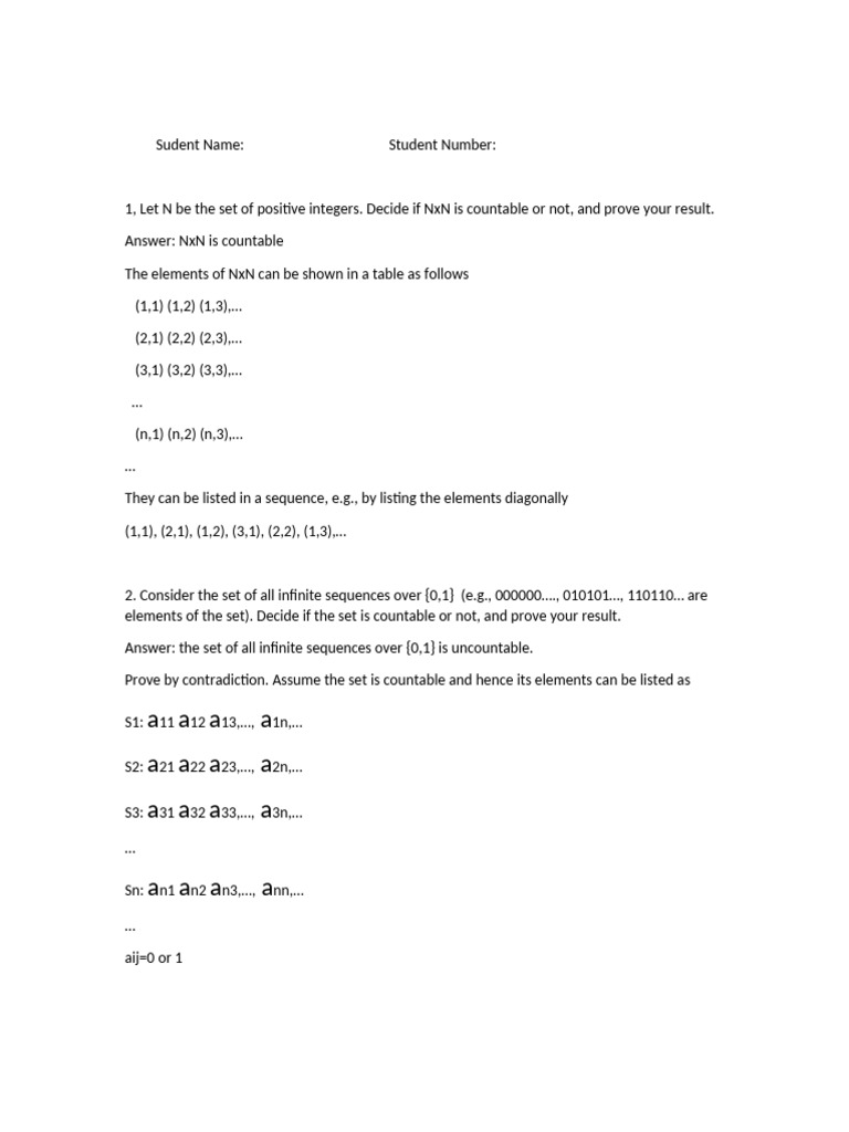 Cardinality Exercise 1 Ans | PDF