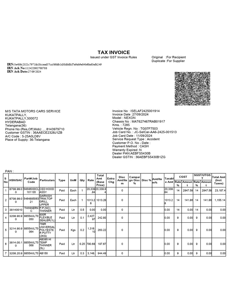 Consolidated Invoice (E) - 2024-09-29T121951.184 2 | PDF | Vehicle ...