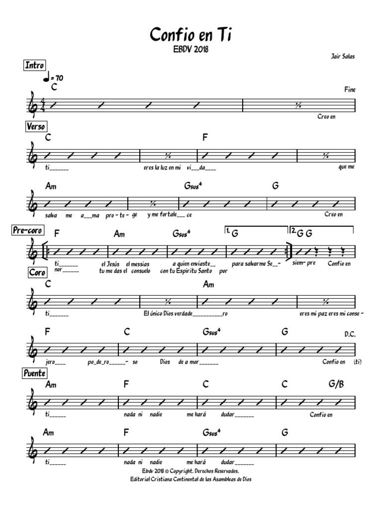 Confio en Ti (C) Chart | PDF