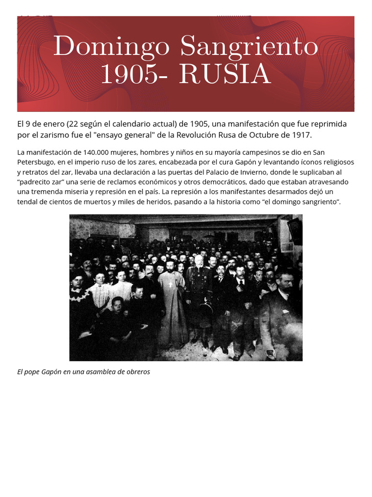 Domingo Sangriento 1905 | PDF | Leon Trotsky | Vladimir Lenin