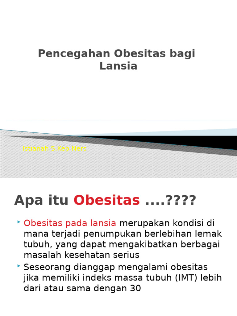Tabel IMT untuk Lansia dan Obesitas | PDF