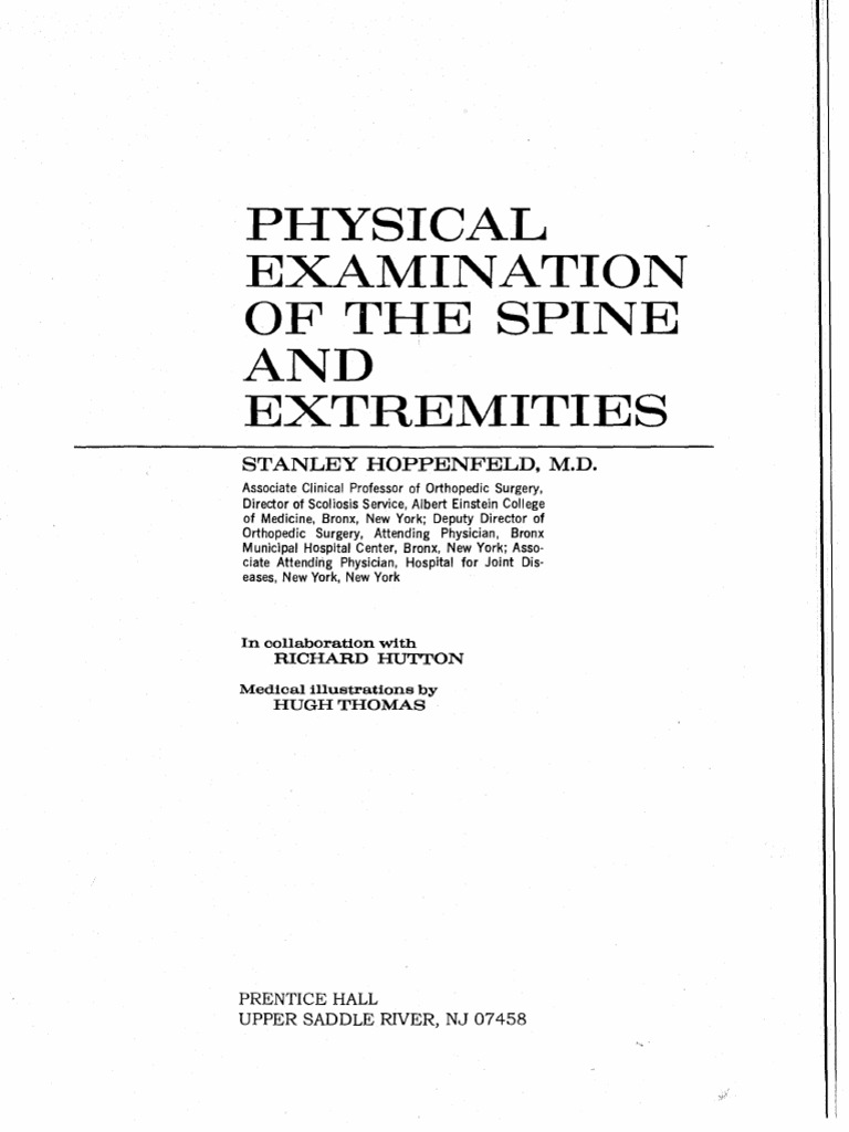 Hoppenfeld - Physical Examination of The Spine and Extremities | PDF