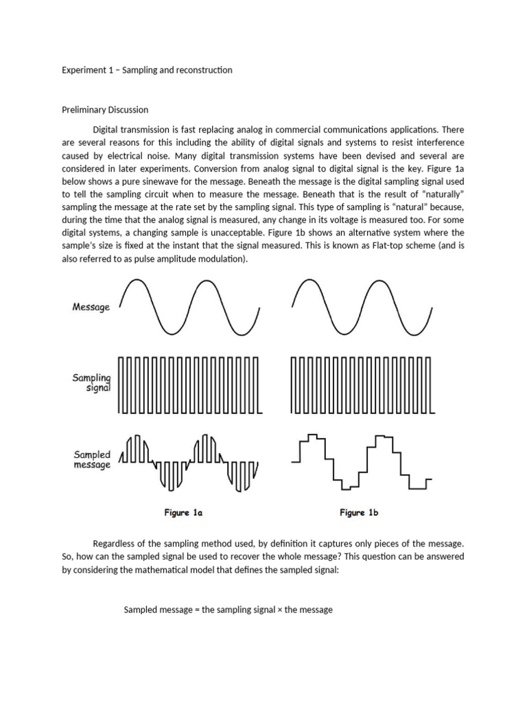Experiment-1 SAMPLING | PDF | Digital Signal | Sampling (Signal Processing)
