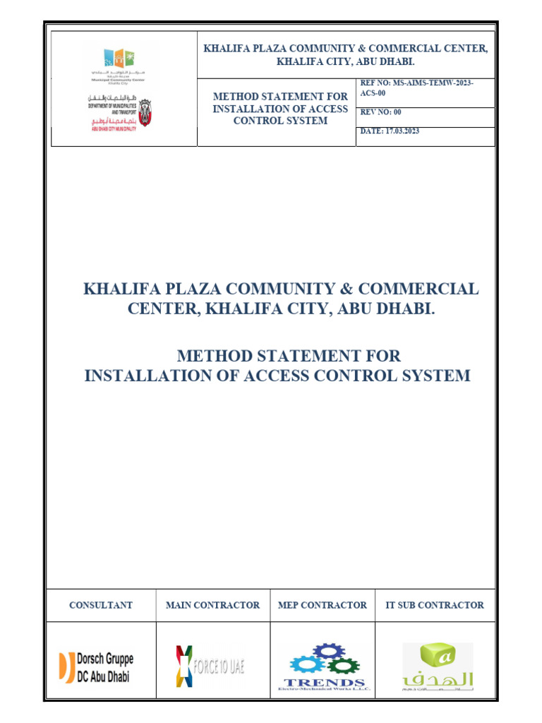Access Control System Installation Method | PDF | Access Control ...