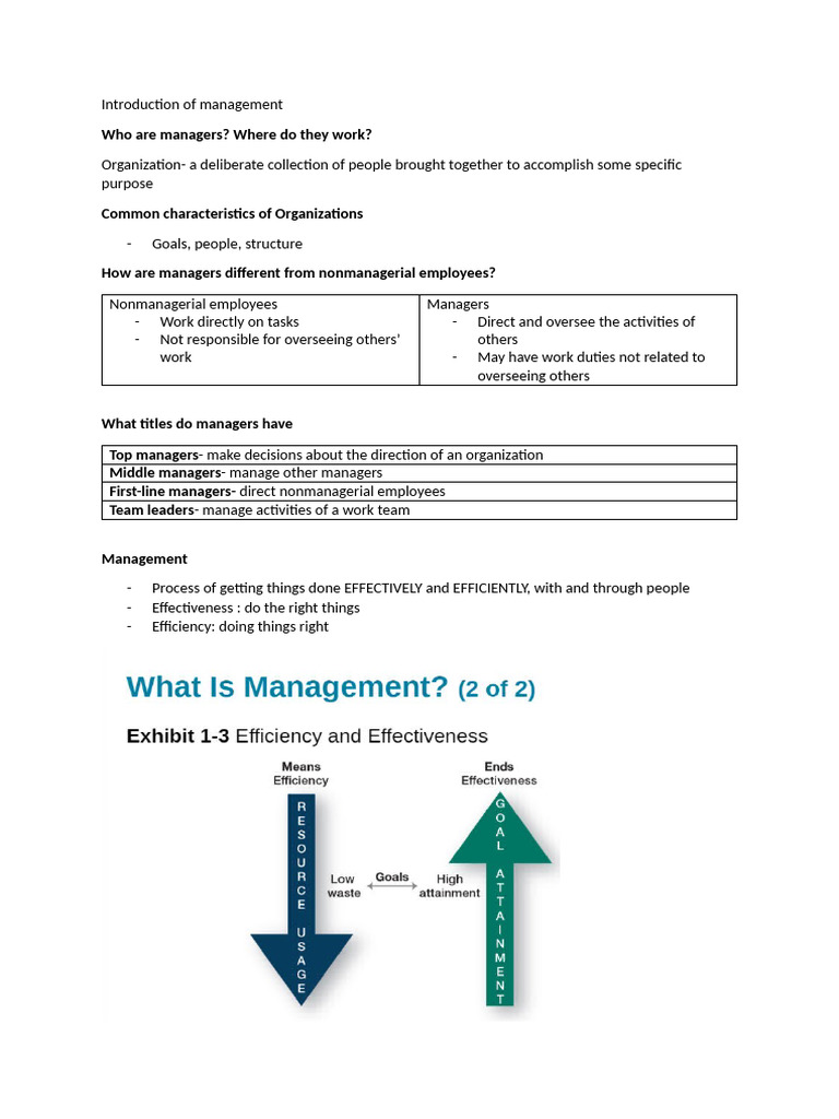 Understanding Management Roles and Functions | PDF | Employment ...