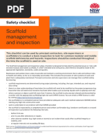 Mobile Scaffold Safety Checklist | PDF | Scaffolding