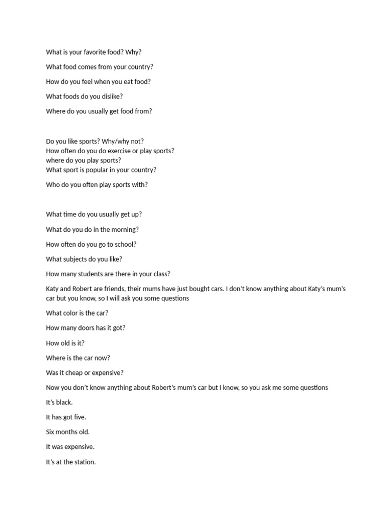 What is your favorite food | PDF
