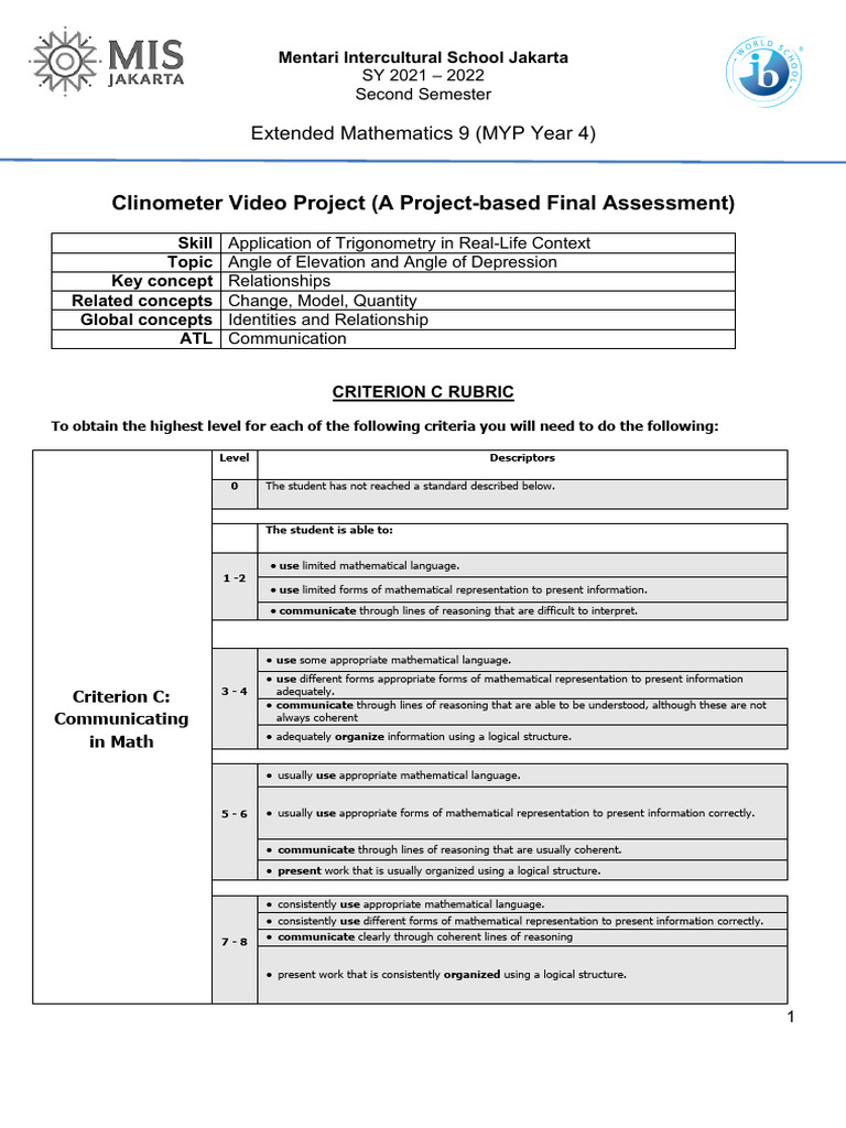 Clinometer Project: Trigonometry in Action | PDF | Mathematics ...