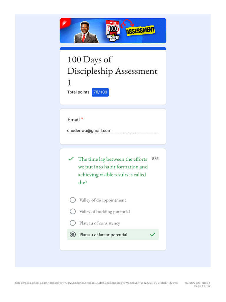 Discipleship Assessment Overview | PDF | Jesus | Disciple (Christianity)