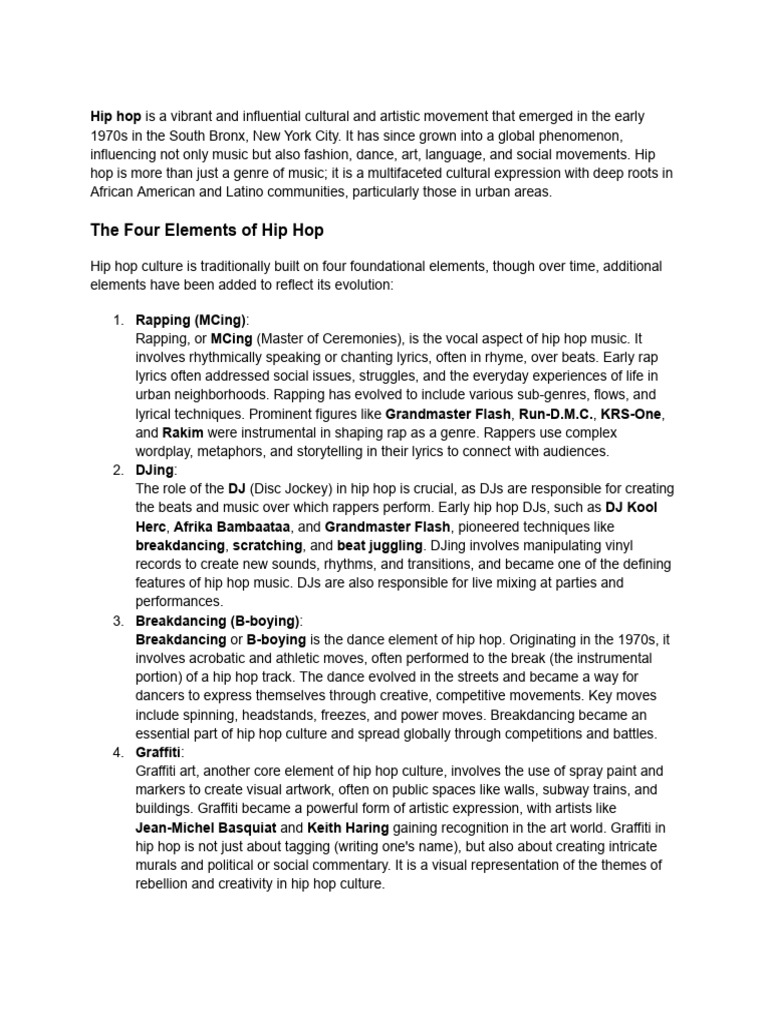 Hip Hop | PDF | Hip Hop Music | Disc Jockey