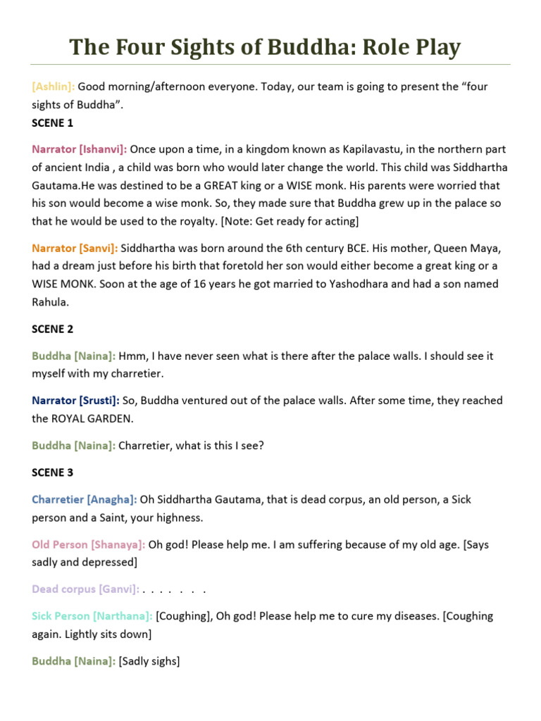 The Four Sights Of Buddha (1) | PDF | Gautama Buddha