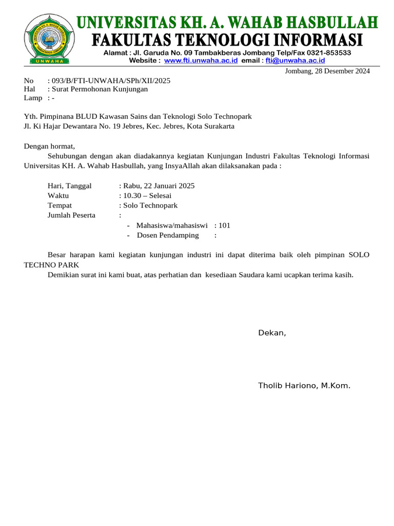 Format-Surat-Permohonan-Kunjungan | PDF