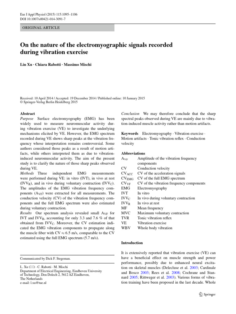 2015 - Xu - On The Nature of The Electromyographic Signals Recorded ...