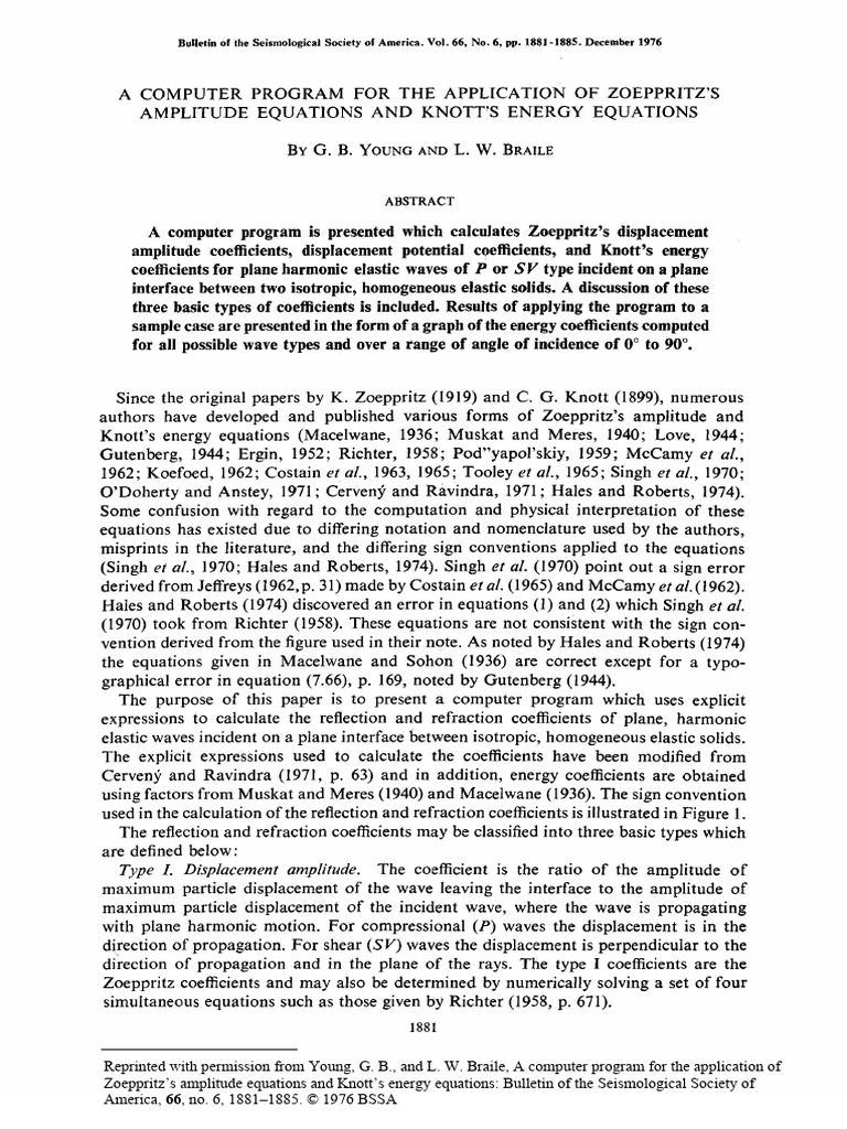 Young&Braile 1976 | PDF | Waves | Classical Mechanics