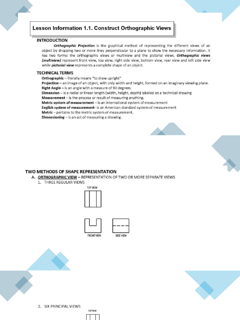 Orthographic Projection | PDF