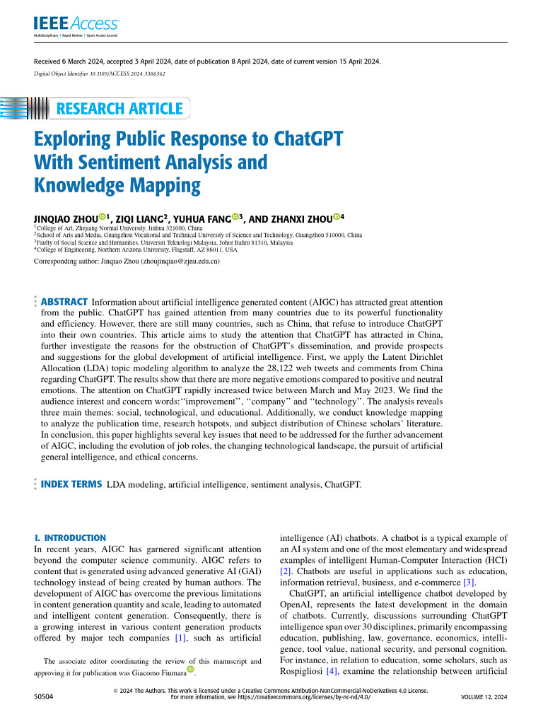 ChatGPT in China: Sentiment & Insights | PDF | Artificial Intelligence | Intelligence (AI ...
