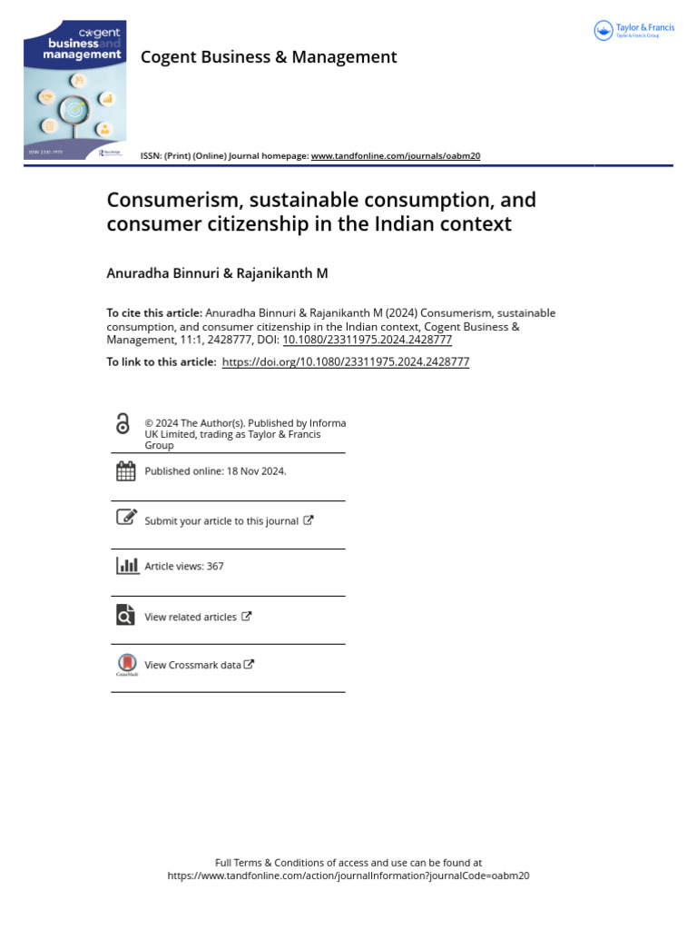 Consumerism Sustainable Consumption and Consumer Citizenship in The ...