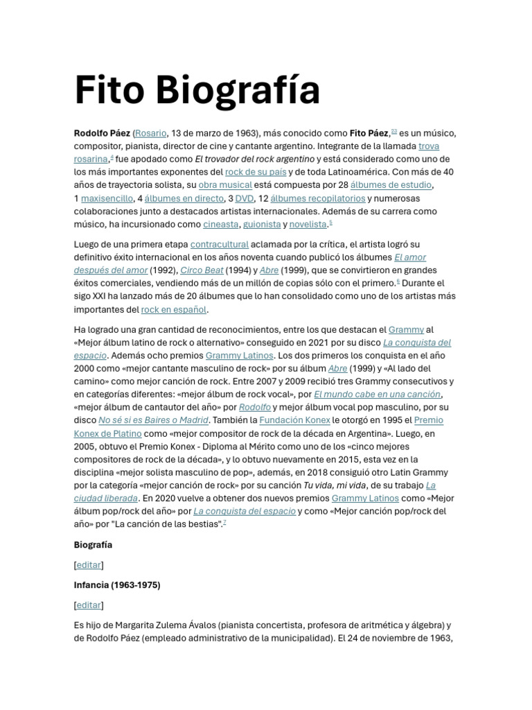 Fito Biografía | PDF