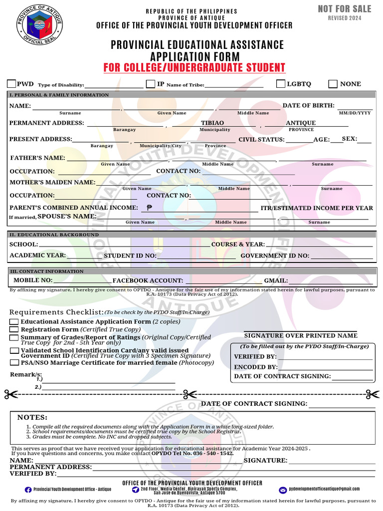 Tibiao Application Form-2 | PDF | Government And Personhood