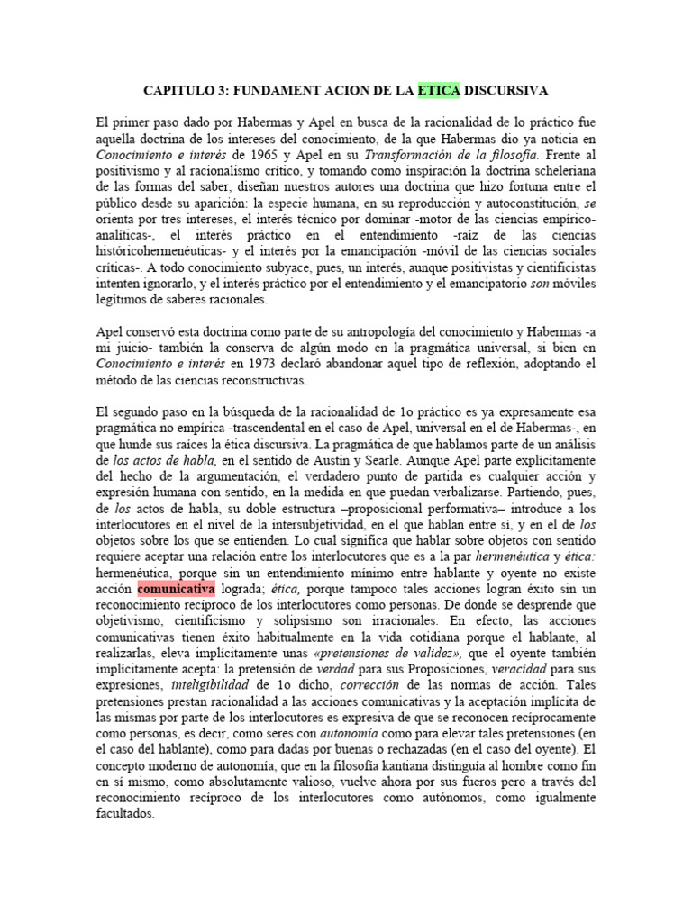 Etica - Cap 3 | PDF | Jürgen Habermas | Verdad