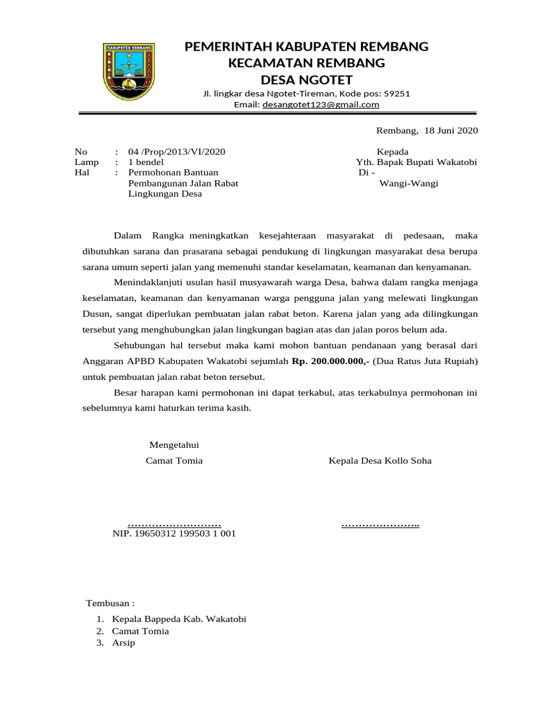 PROPOSAL JALAN RABAT BETON | PDF