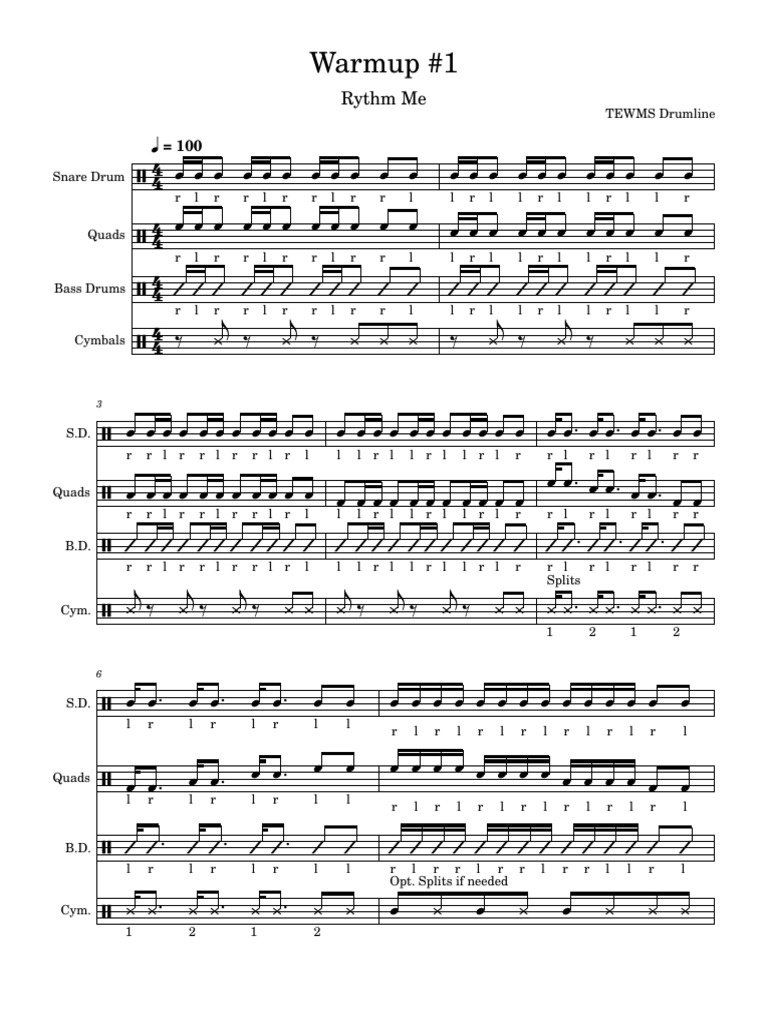 Warmup_1 (1) | PDF | Rhythm And Meter | Sound Production