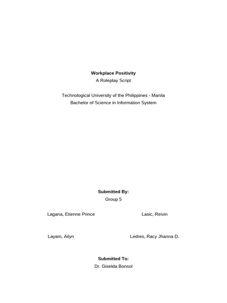 Group 5 Roleplay Script Activity | PDF | Psychology | Psychological ...