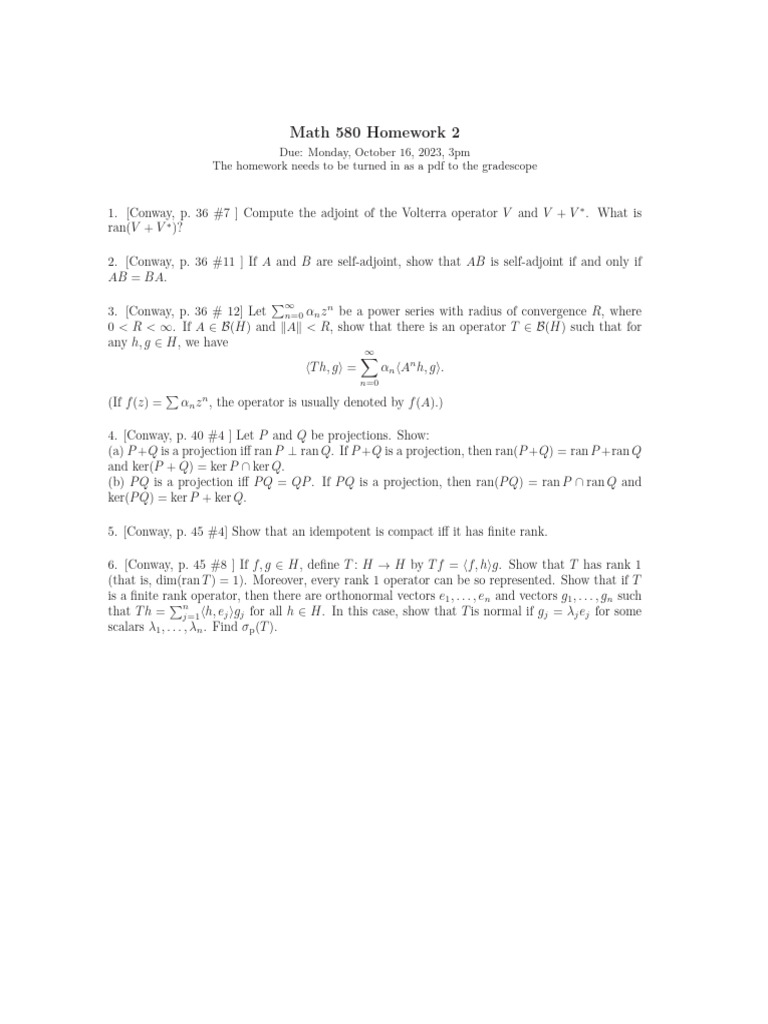 Math 580 HW2 | PDF