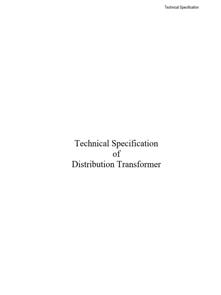 Distribution Transformer Specs | PDF | Transformer | Insulator ...