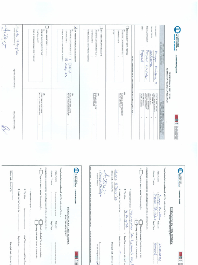 (Form Ijin) Angga Anindya Putra 18.08.23 | PDF