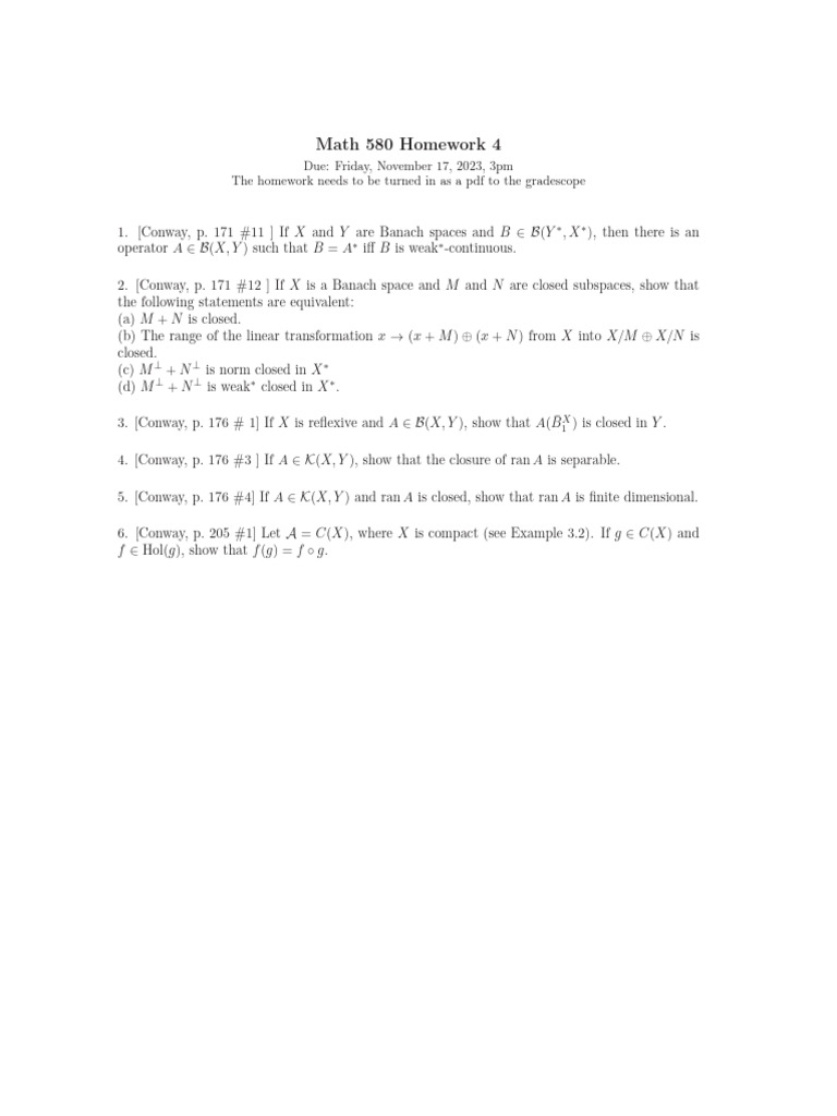 Math 580 HW4 | PDF