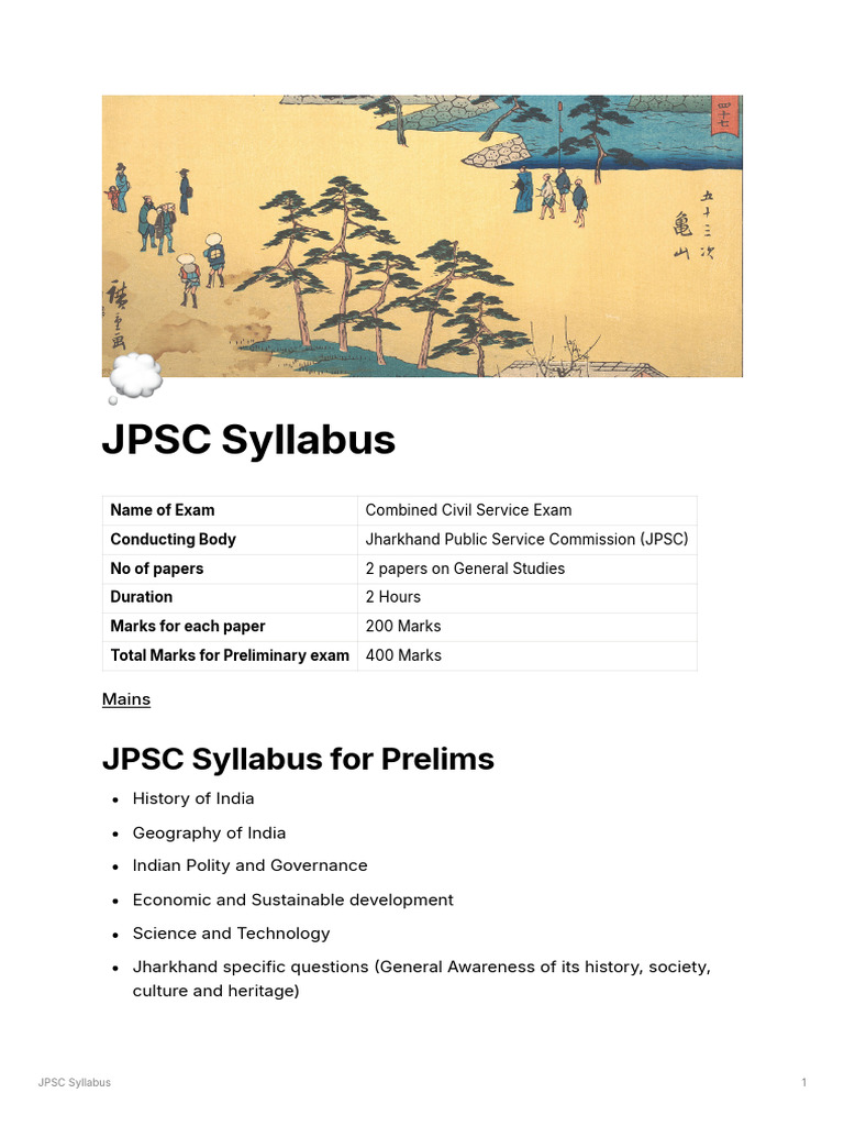 JPSC Syllabus | PDF