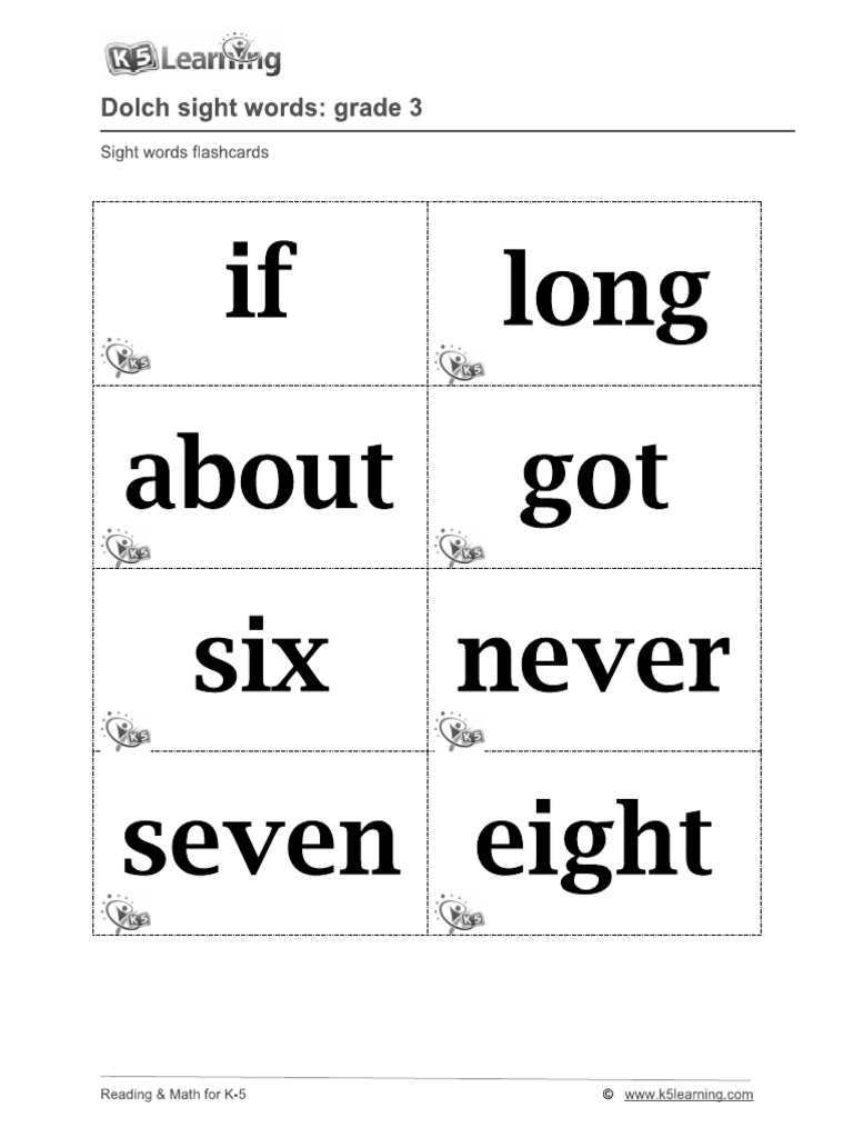 3rd Sight Words | PDF