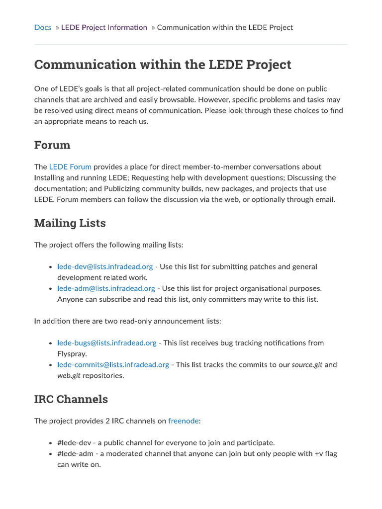 Communication Within The LEDE Project | PDF