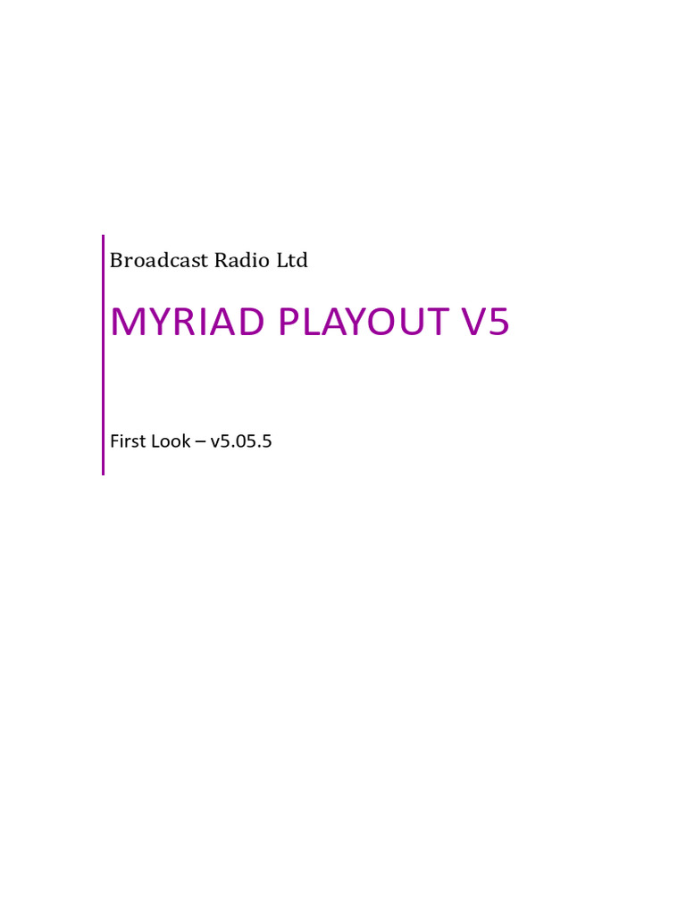 Myriad Playout v5 First Look | PDF | Icon (Computing) | Computing