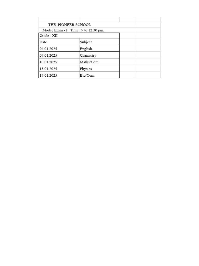 Model Exam T.T - I - Sheet1_30122024_145303 (1) | PDF