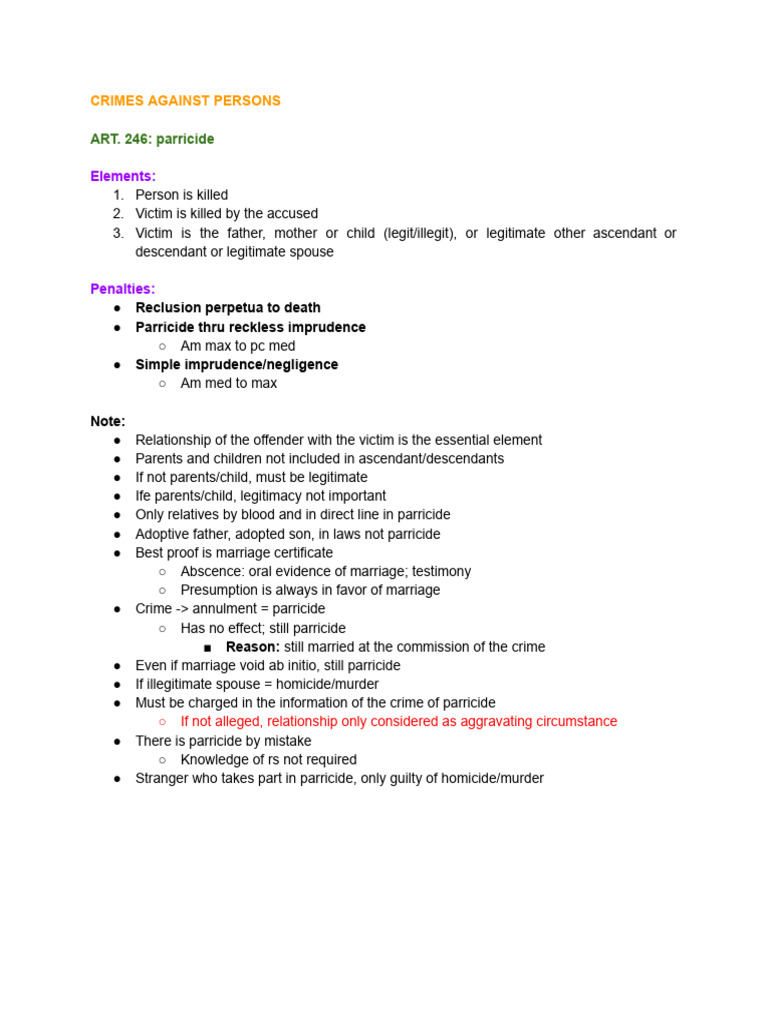Crim 2 Reviewer Midterms | PDF | Robbery | Rape