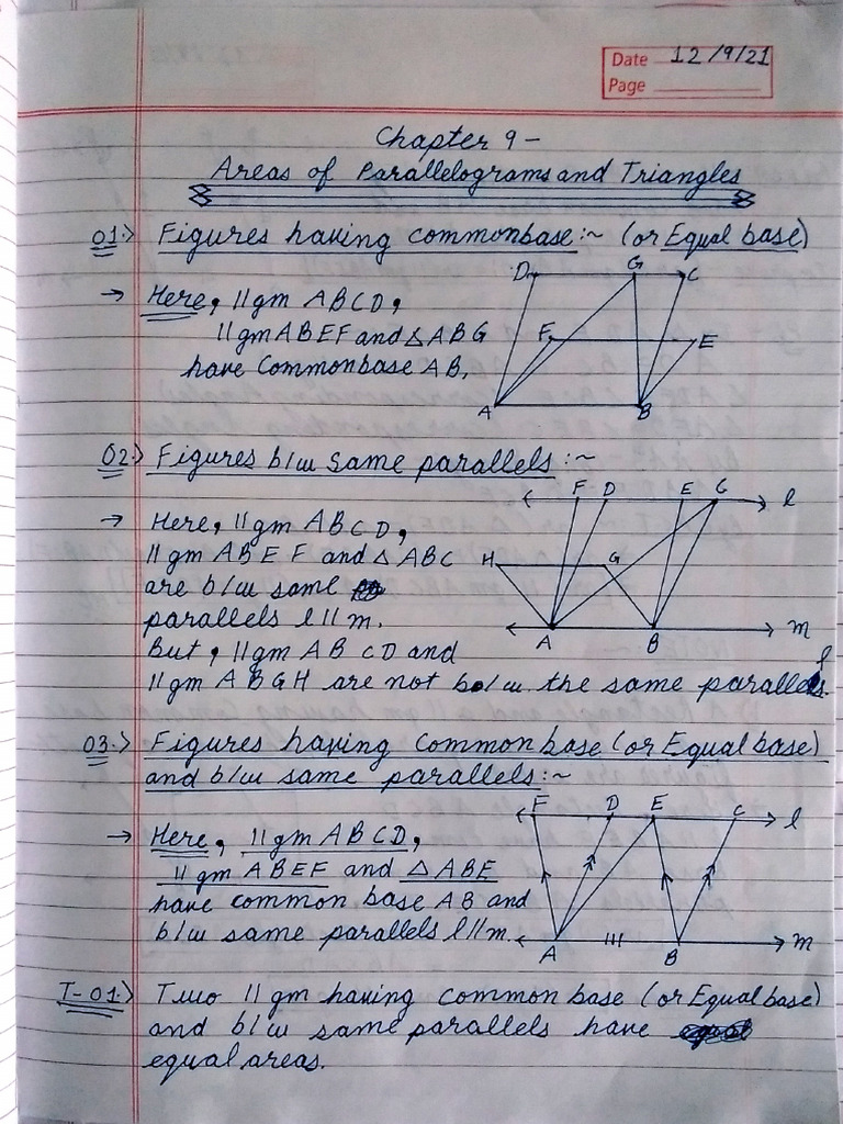 Area of IIgm & Triangles | PDF
