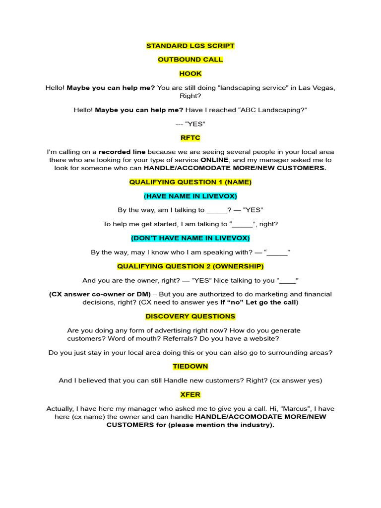 LGS Standard Script | PDF